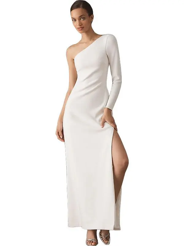 Bhldn A-line One-shoulder Maxi Dress - White