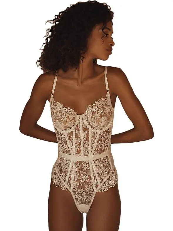KILO BRAVA Embroidered Underwire Bodysuit - White