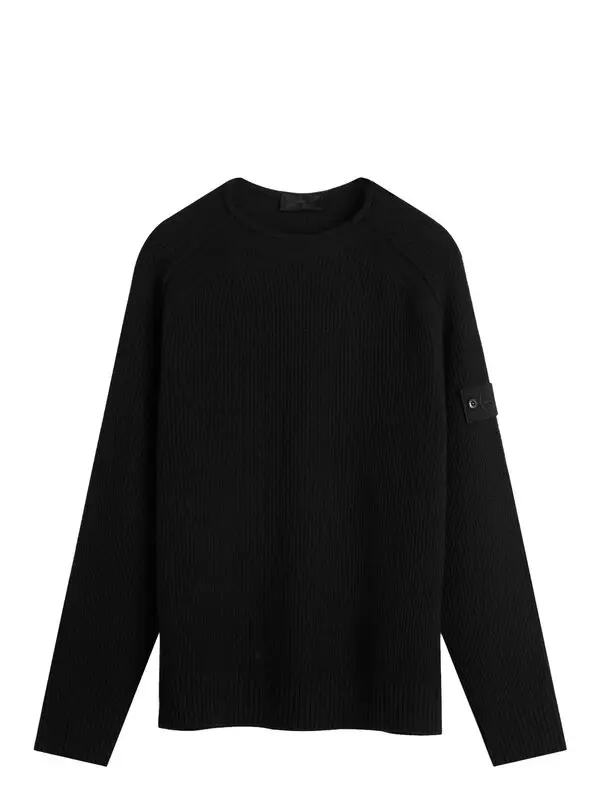 Stone Island Ghost Geelong Waffle Jumper - Black