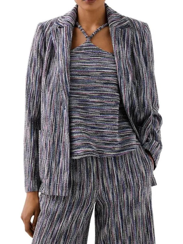 SCALPERS Knitted Printed Blazer - Blue
