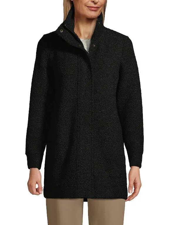 LANDS' END Boucle Fleece Coat - Black