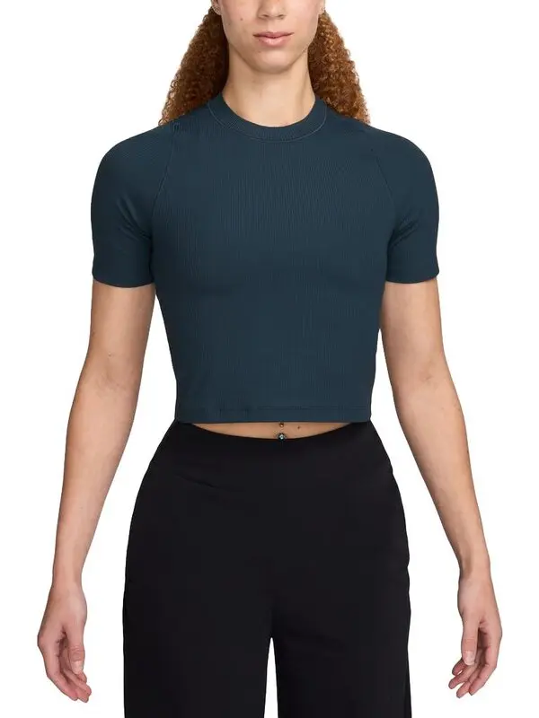 Nike Zenvy Dri-fit Rib T-shirt - Armory Navy/white