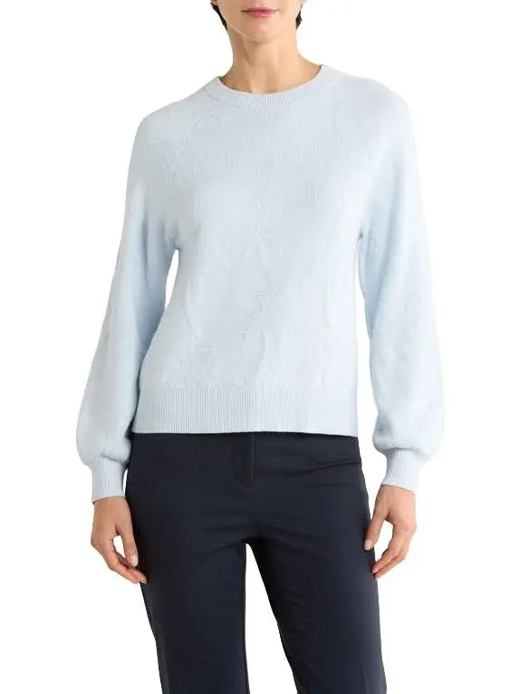 Tommy Bahama Palm Jacquard Cotton-blend Sweater - Cloud Nine Blue