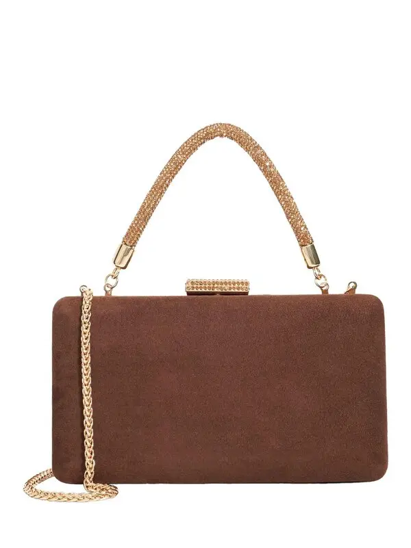 Dune London Top Handle Frame Clutch - Brown