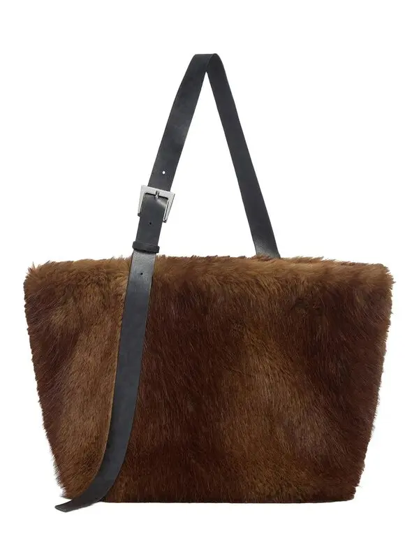 Apparis Pluche Faux Tote - Mink
