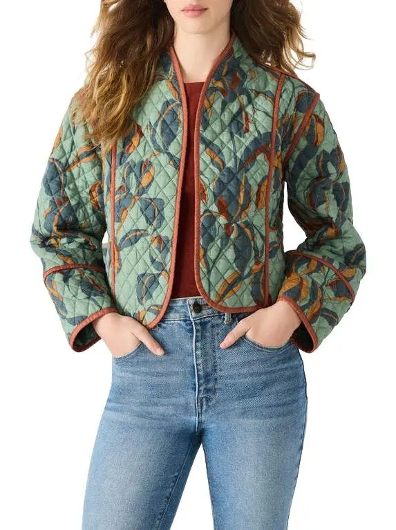 Steve Madden Adalynn Quilted Cotton Jacket - Dark Sage