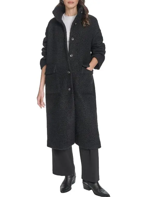 LEVI'S Bouclé Longline Cocoon Car Coat - Black