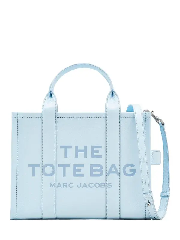 Marc Jacobs The Leather Medium Tote - Cloud Blue