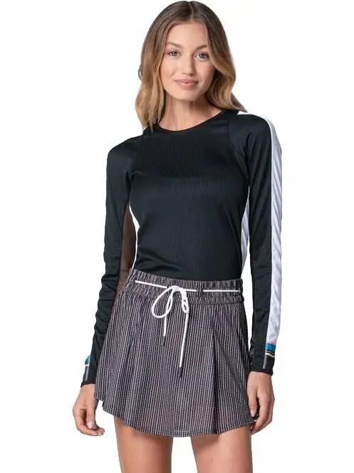 Lucky In Love Long Sleeve Performance Top - Black