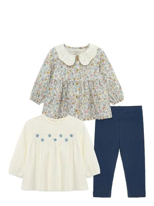 LITTLE ME Floral Tops And Leggings Set - Pink Multi