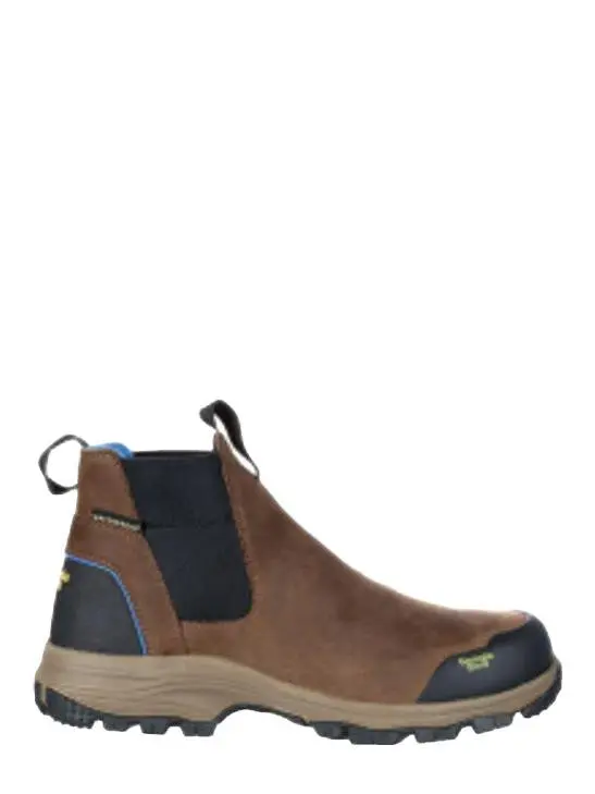 GEORGIA BOOT Slip-resistant Waterproof Chelsea Work Romeo Boot - Dark Brown