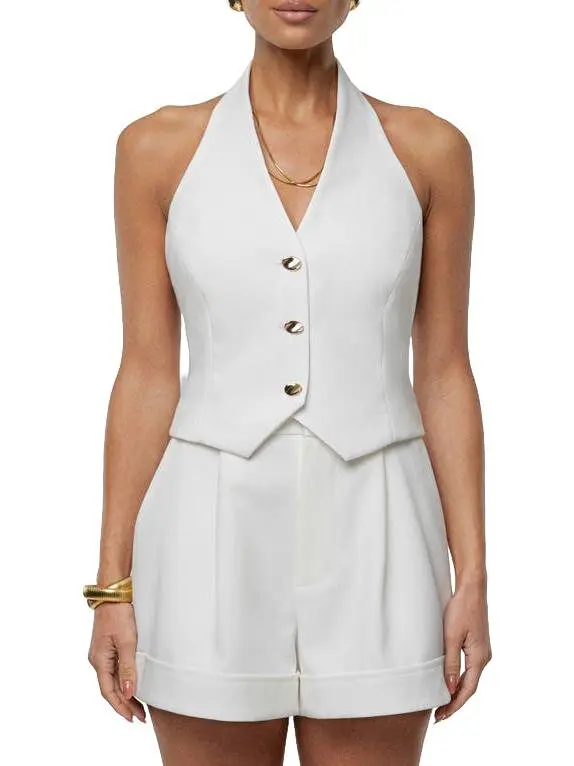 JLUXLABEL Luxe Halter Vest - Ivory