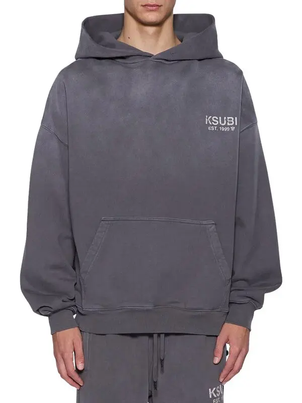 Ksubi Boxy Fleece Hoodie - Charcoal