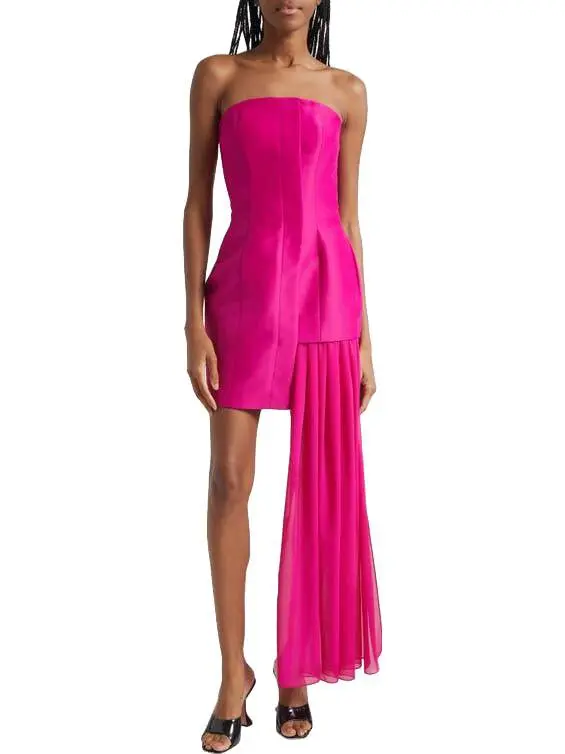 ISRAELLA KOBLA Siti Drape Strapless Dress - Fuschia