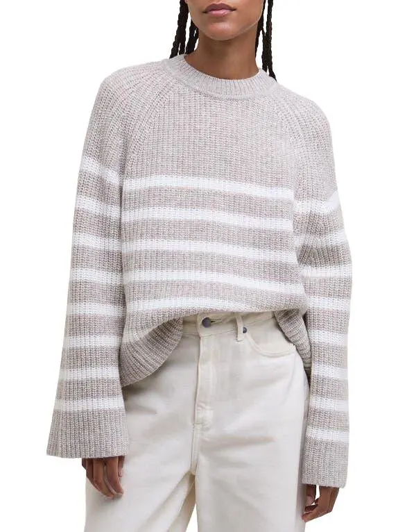 Barbour Irene Stripe Wool Blend Crewneck Sweater - Oat Stripe