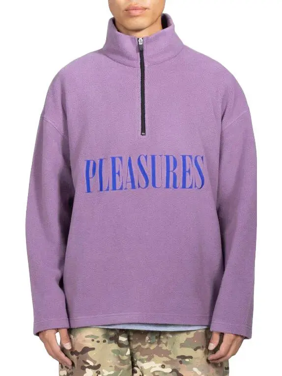 PLEASURES Onyx Oversized Half Zip Fleece Pullover - Lilac