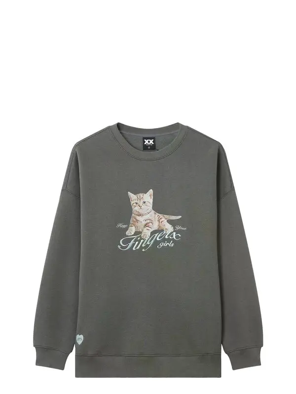 FINGERCROXX Cat-print Sweatshirt - Grey
