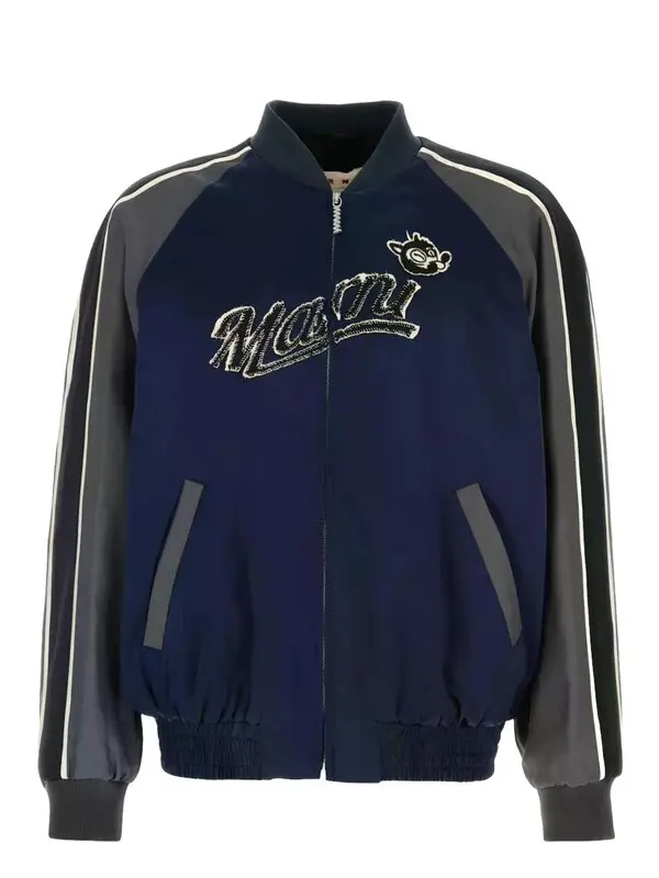 Marni Satin Bomber Jacket - Blue