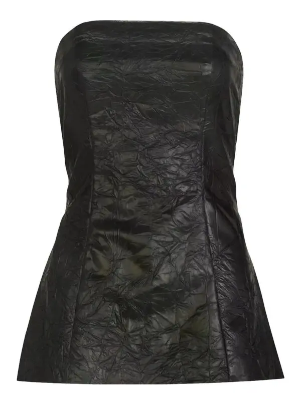 Silvia Tcherassi Astor Strapless Crinkled Top - Black