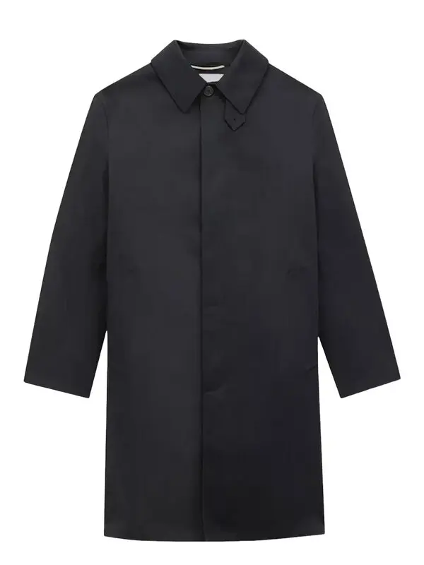 Saint Laurent Single-breasted Collared Coat - Black