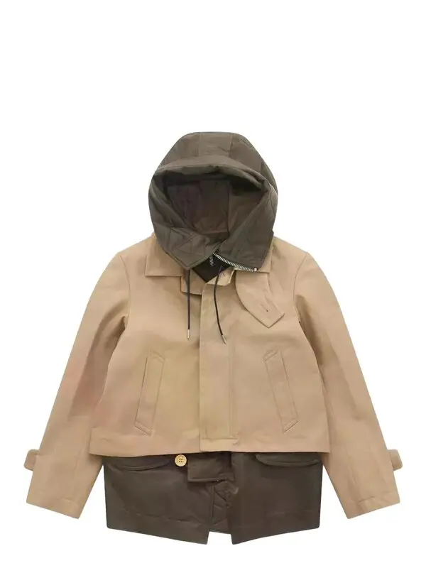 Sacai Quilted-collar Jacket - Brown