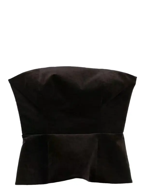 P.a.r.o.s.h Velvet Peplum Top - Brown