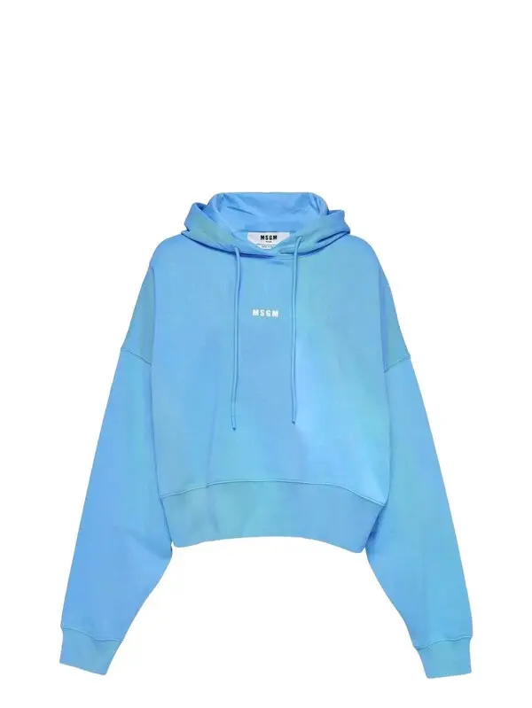 MSGM Logo-embroidered Hoodie - Blue