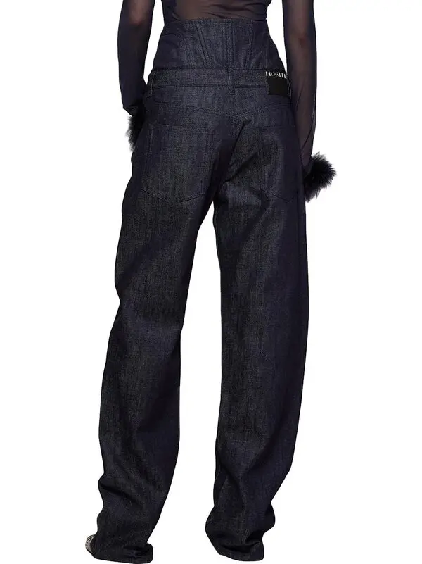 MUGLER High-waisted Corset Jeans - Blue