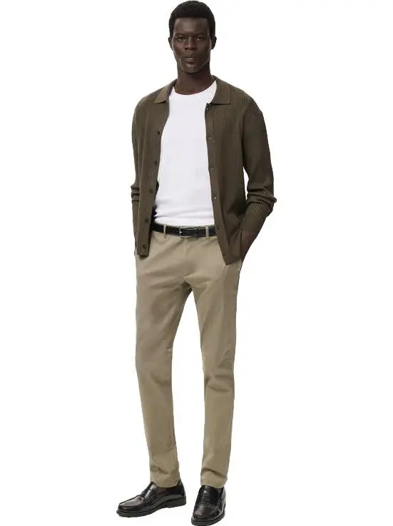 Mango Barna Slim Fit Stretch Twill Chino Pants - Mink Grey