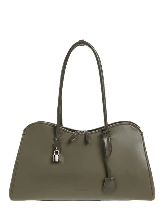 Stella McCartney Ryder Embossed Faux Leather Tote - Dark Olive