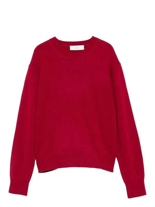 DUNST Relaxed Fit Crew Neck Sweater - Red