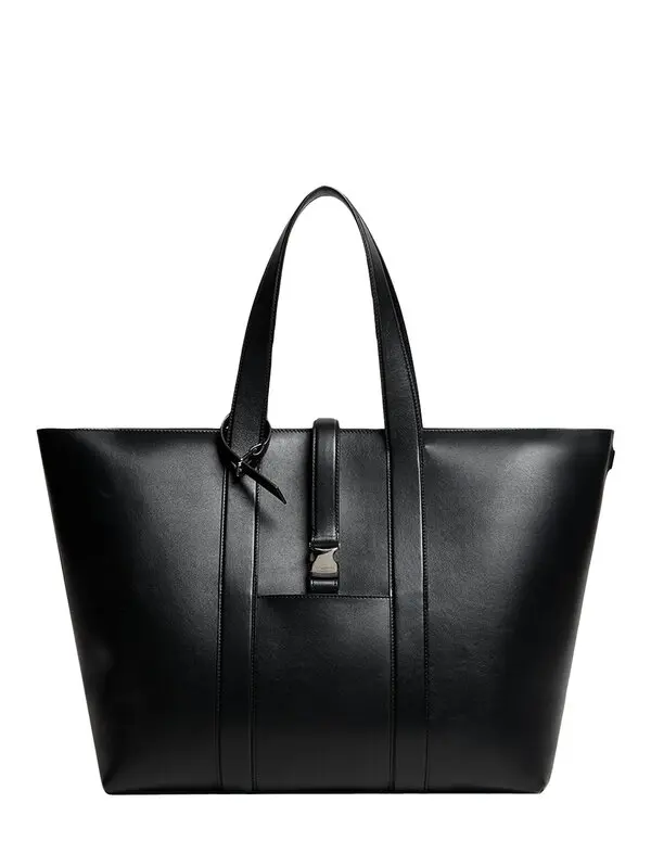 Moncler X Ee72 Edward Enninful Leather Tote - Black
