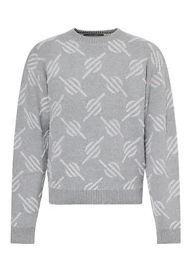 DAILY PAPER Tevin Monogram Cotton-blend Knitted Jumper - Grey