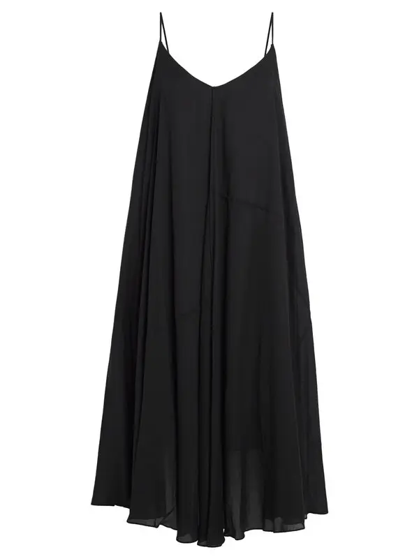 LAUREN MANOOGIAN Pojagi Scoop-neck Midi Dress - Black