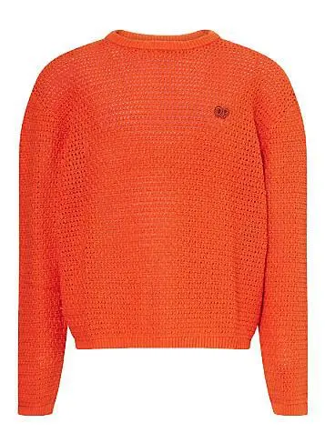 DAILY PAPER Crochet Long-sleeve Knitted Cotton Jumper - Red Clay