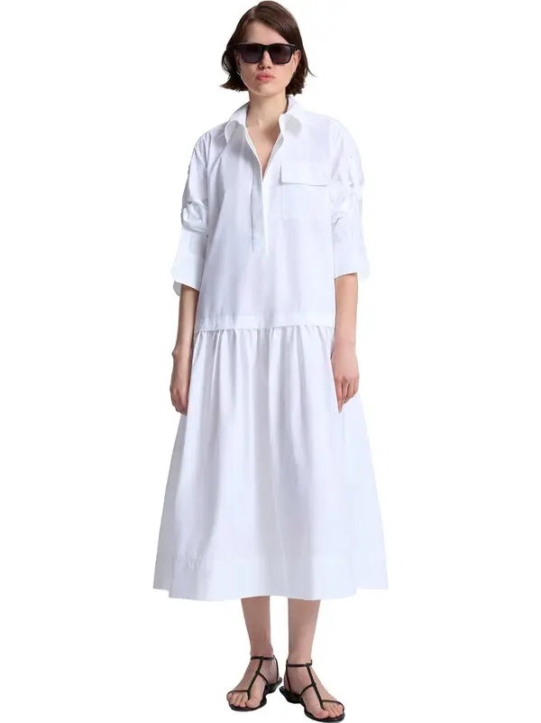 A.L.C. Bonnie Cotton Maxi Shirt Dress - White