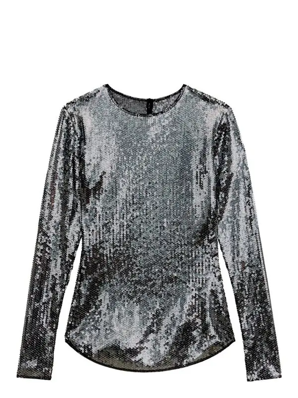 Isabel Marant Hilda Sequined Top - Gun Metal