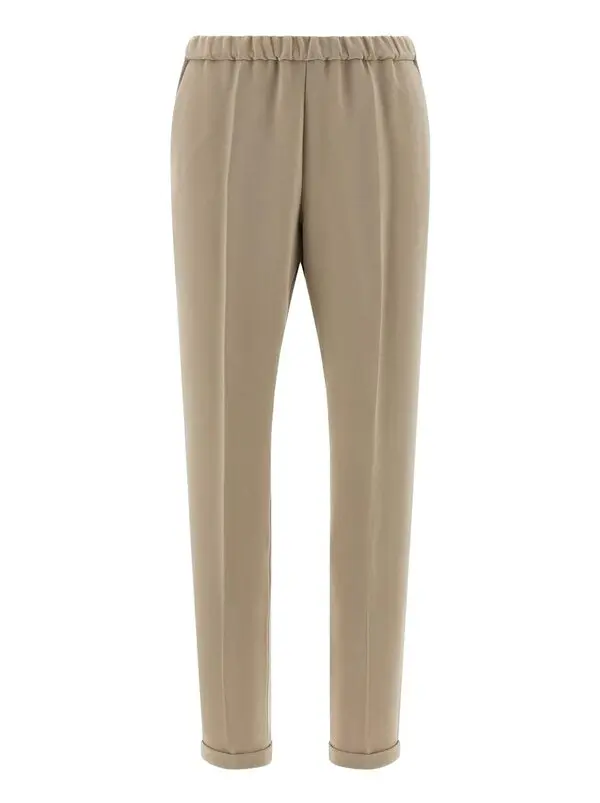 Alberto Biani Pleated Cadi Trousers - Beige