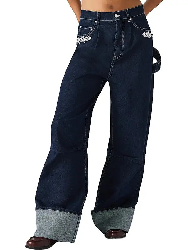 Steve Madden Bobbie Wide Leg Jeans - Bijou Blue