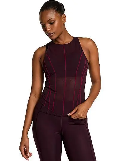 Victoria's Secret Flocked Mesh Tank Top - Purple