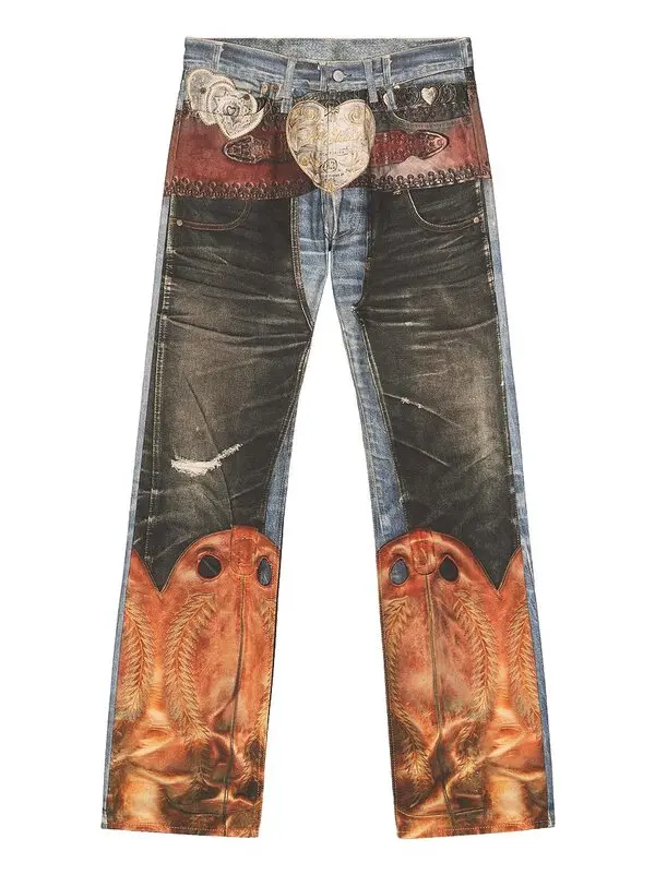 Acne Studios 2010m Heart Buckle Belt Jean - Blue & Black