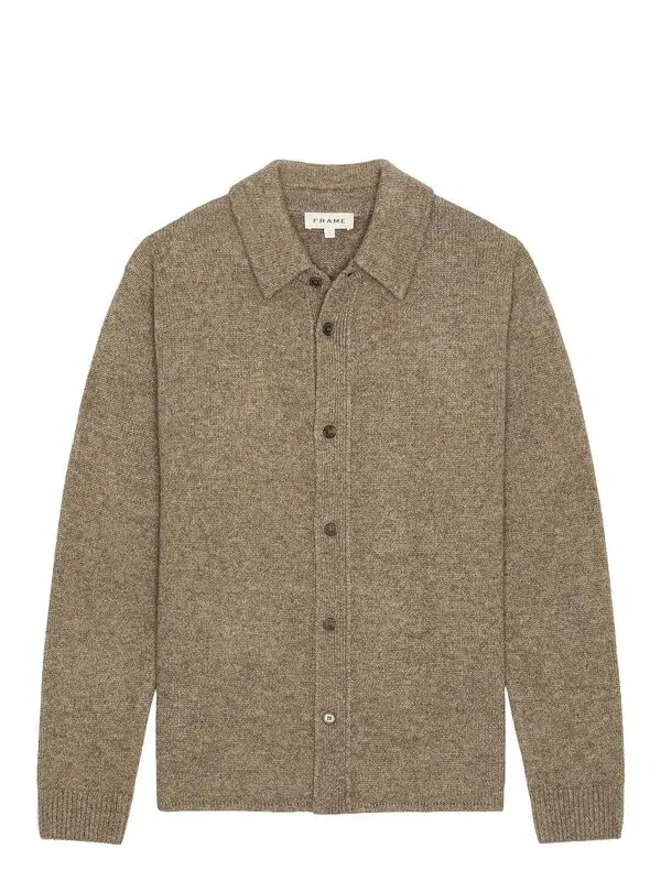 FRAME Long Sleeve Shirt Sweater - Dark Taupe