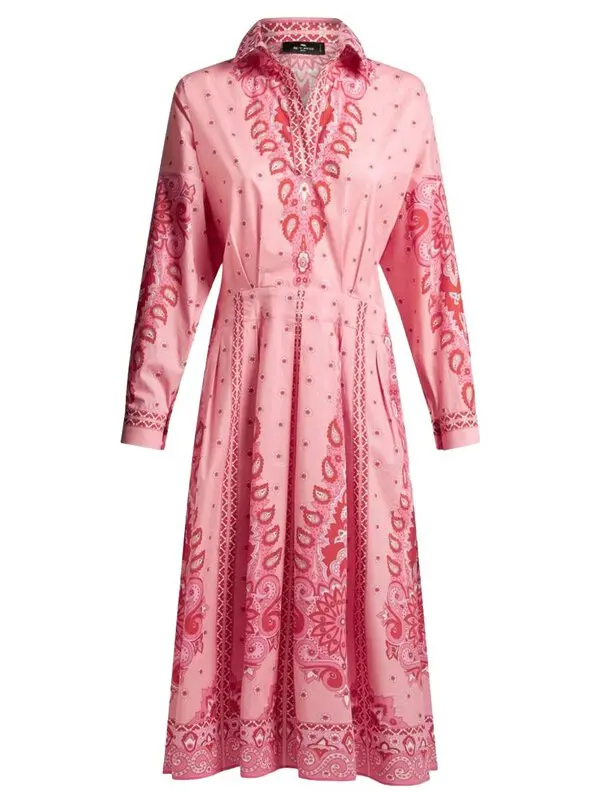 Etro Cotton Shirt Dress - Pink