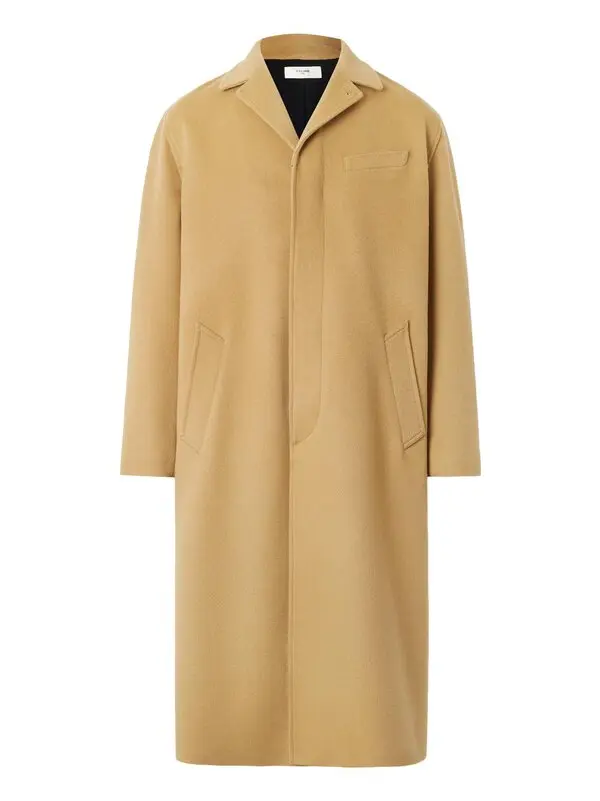 Celine Brushed Wool-felt Overcoat - Brown