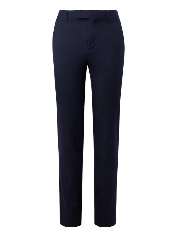 Celine Slim-fit Cotton-gabardine Trousers - Blue