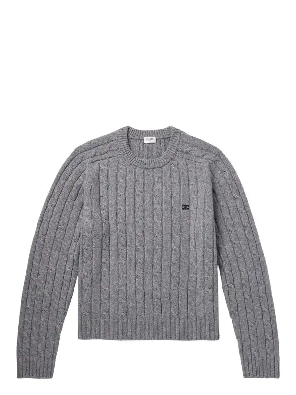 Celine Cable-knit Cashmere Sweater - Gray