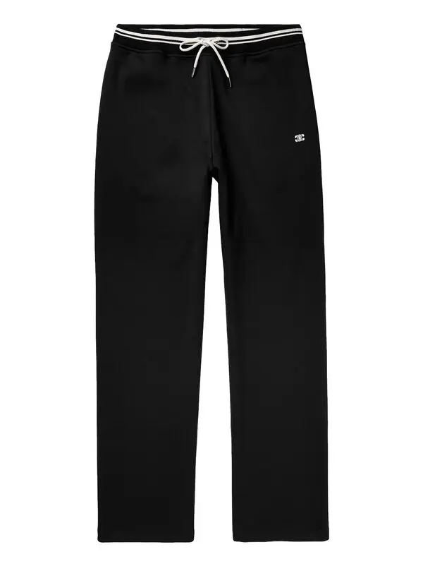 Celine Straight-leg Striped Jersey Sweatpants - Black