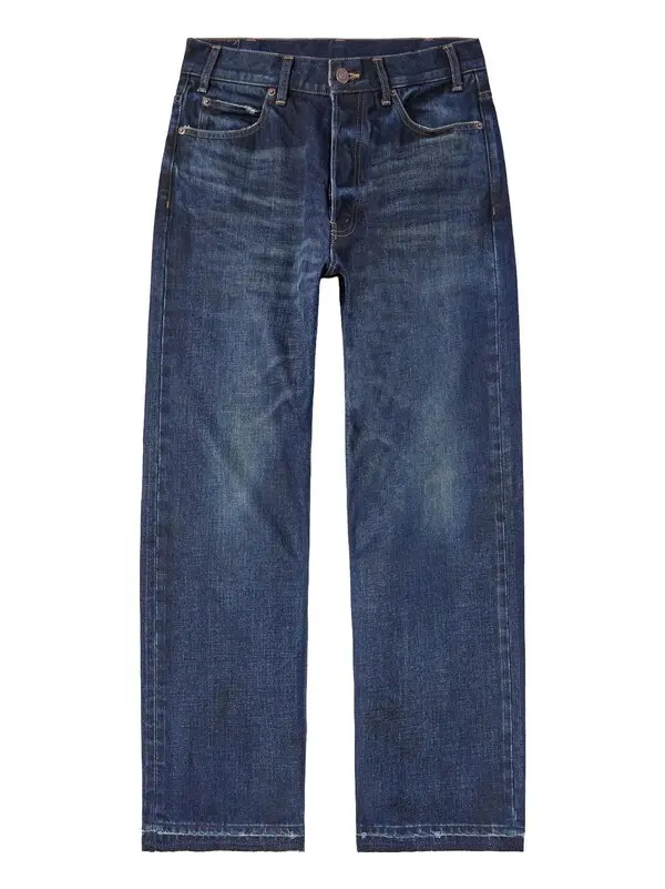 Celine Homme Wesley Straight-leg Distressed Jeans - Blue