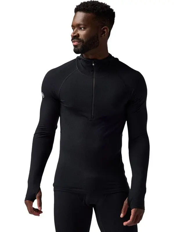 BACKCOUNTRY Cedars Rws Merino Lightweight 1/2-zip Scuba Baselayer Top - Black