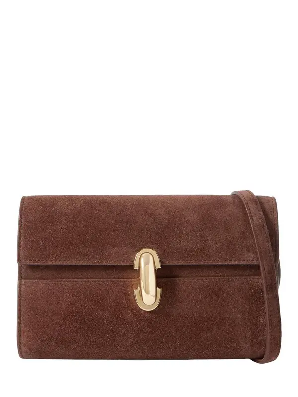 Savette Symmetry 19 Suede Shoulder Bag - Brown